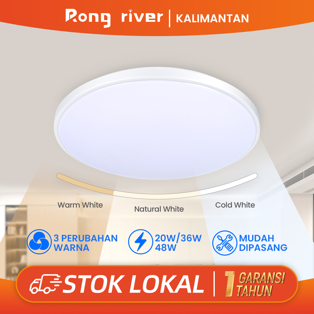 Jual RONG RIVER [Kalimantan] Lampu Plafon Minimalis 48W 36W 20W 3 Warna ...