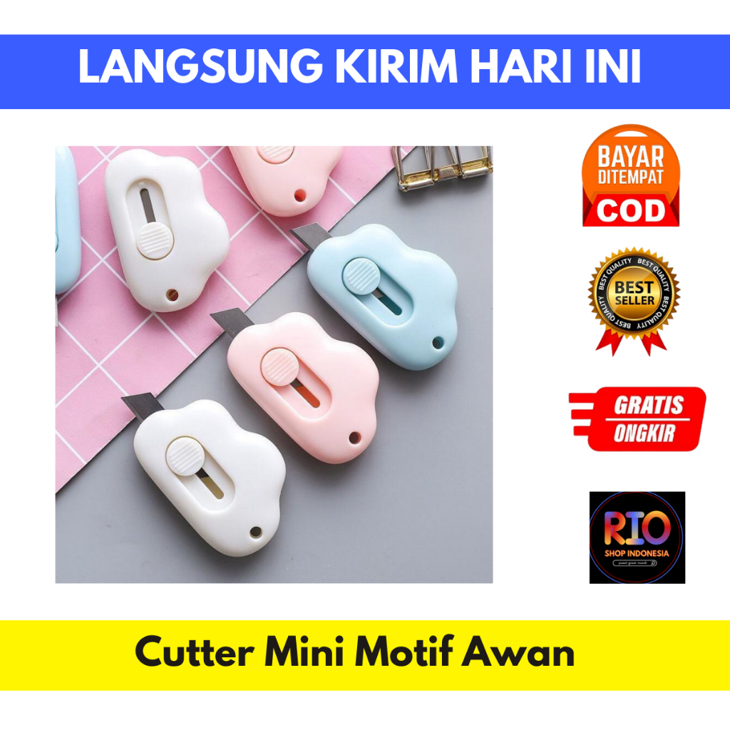 Jual Cutter Mini Unik Portable Karakter Awan Untuk Membuka Paket Mudah ...