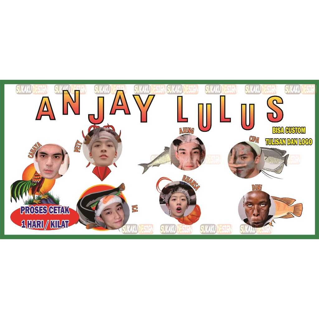 Jual banner / spanduk anjay lulus /sidang / wisuda / wedding design ...