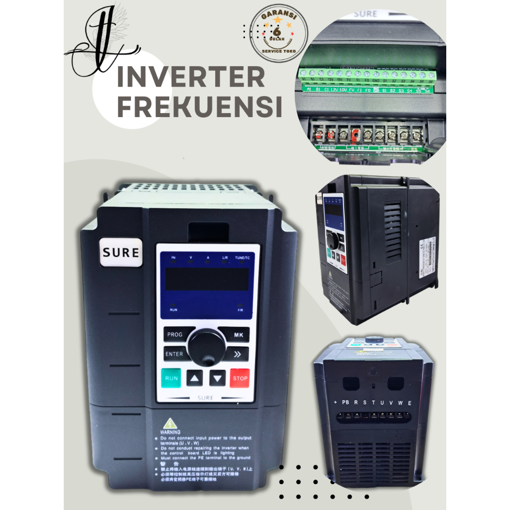 Jual SURE INVERTER Speed Controller Variabel Inverter 7.5KW 380v input ...