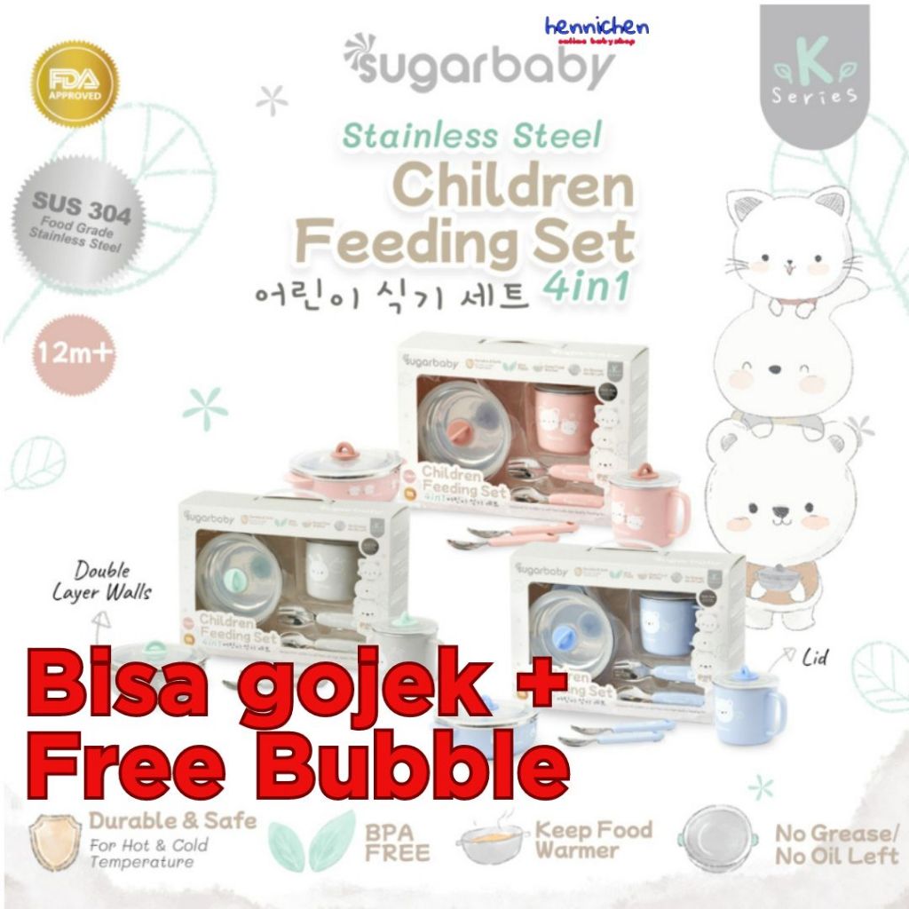 Jual Sugar Baby Stainless Steel Children Feeding Set 4in1/ Set Alat ...