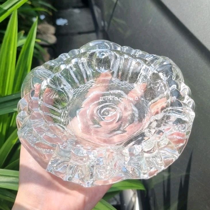 Jual ASBAK MAWAR KACA BENING asbak kaca asbak rokok asbak cantik asbak ...