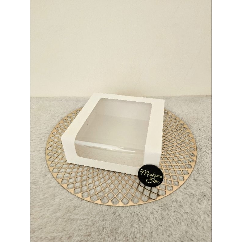 Jual BOX IVORY - KOTAK NASI - DUS KUE - KOTAK CAKE 20x20x7 - JENDELA ...