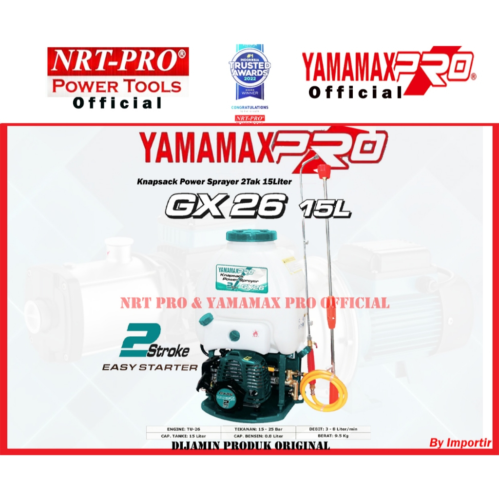 Jual YAMAMAX PRO GX-26 Mesin Knapsack Power Sprayer 2Tak 15Liter Mesin Semprot Hama 2 Tak 15 ...