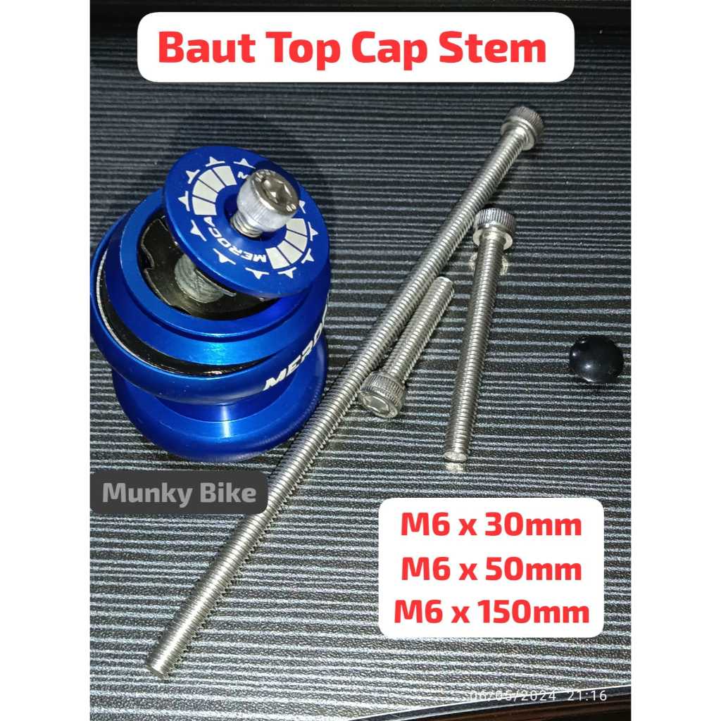 Jual Baut Bolt Top Cap Tutup Cover Stem Hexagon M6 Headset Stang Sepeda ...