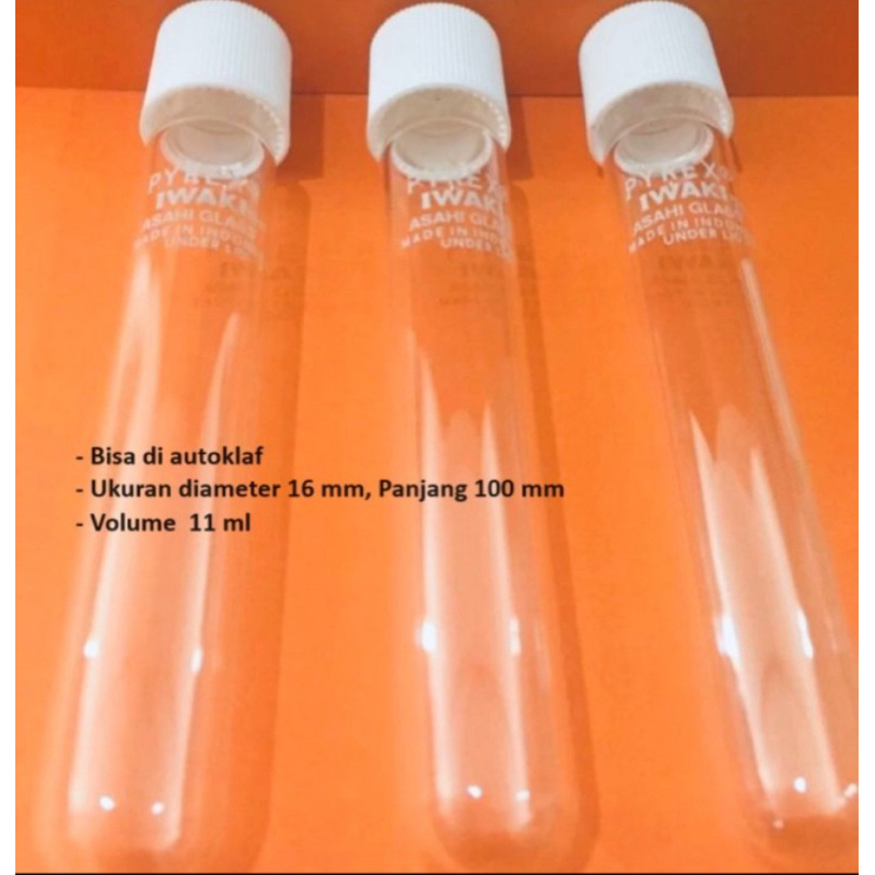 Jual Tabung Reaksi Test Tube Pyrex iwaki Tutup Ulir 16x100 | Shopee ...