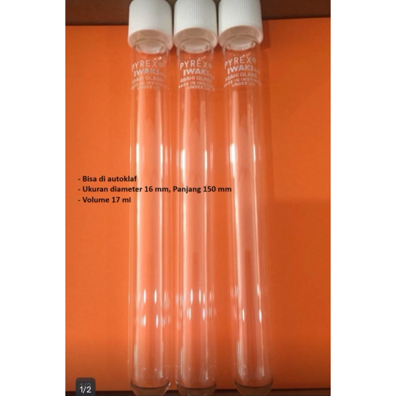 Jual Tabung Reaksi IWAKI PYREX Test Tube PYREX IWAKI Dengan Tutup Ulir ...