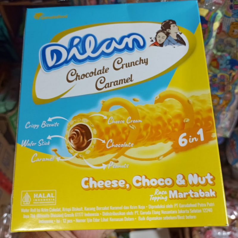 Jual Wafer Roll Cokelat Keju Dilan CHEESE CHOCO NUT Rasa Toping ...