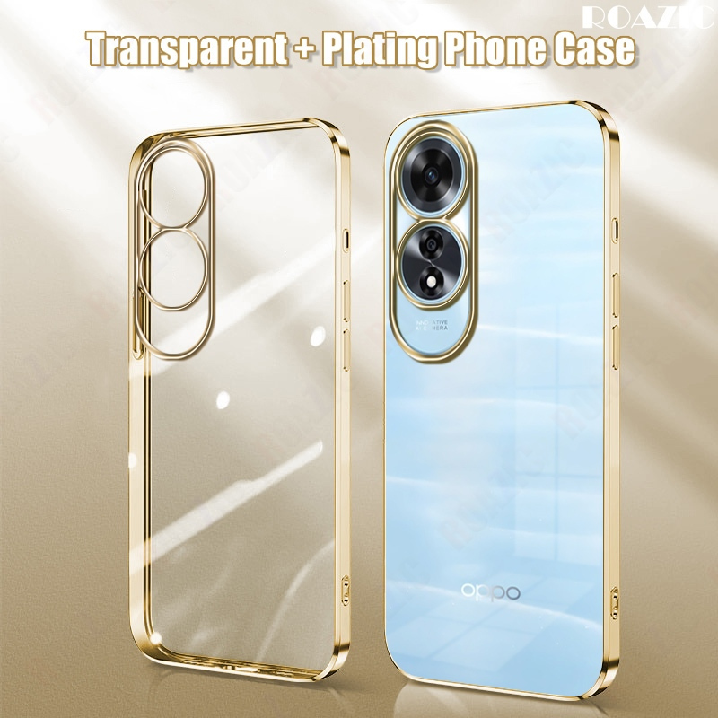 Jual CASE OPPO A60 SOFT CASE PLATING BENING TRANSPARAN SQUARE SILIKON ...