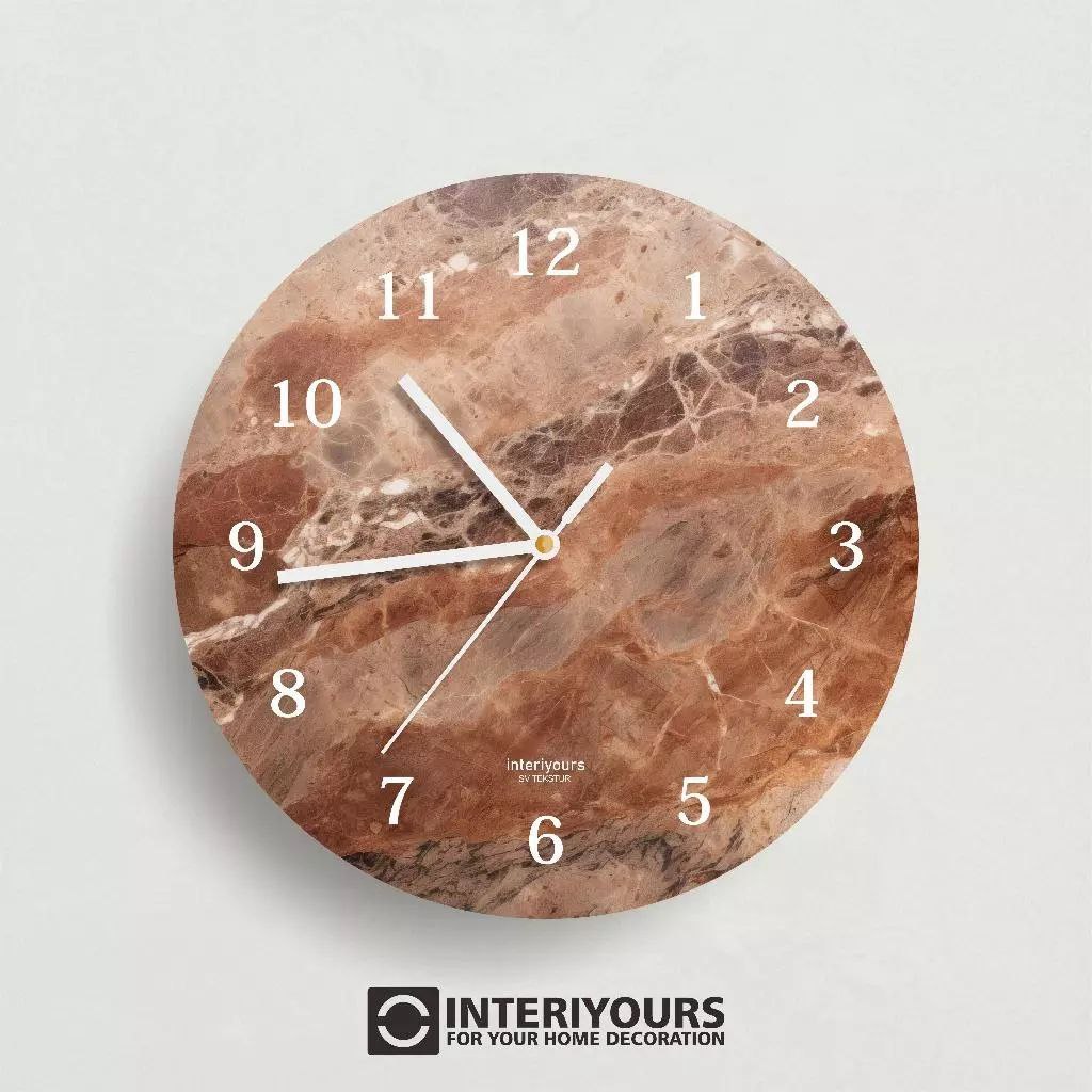 Jual Jam Dinding Aesthetic Minimalis Desain Marmer Silent Movement ...