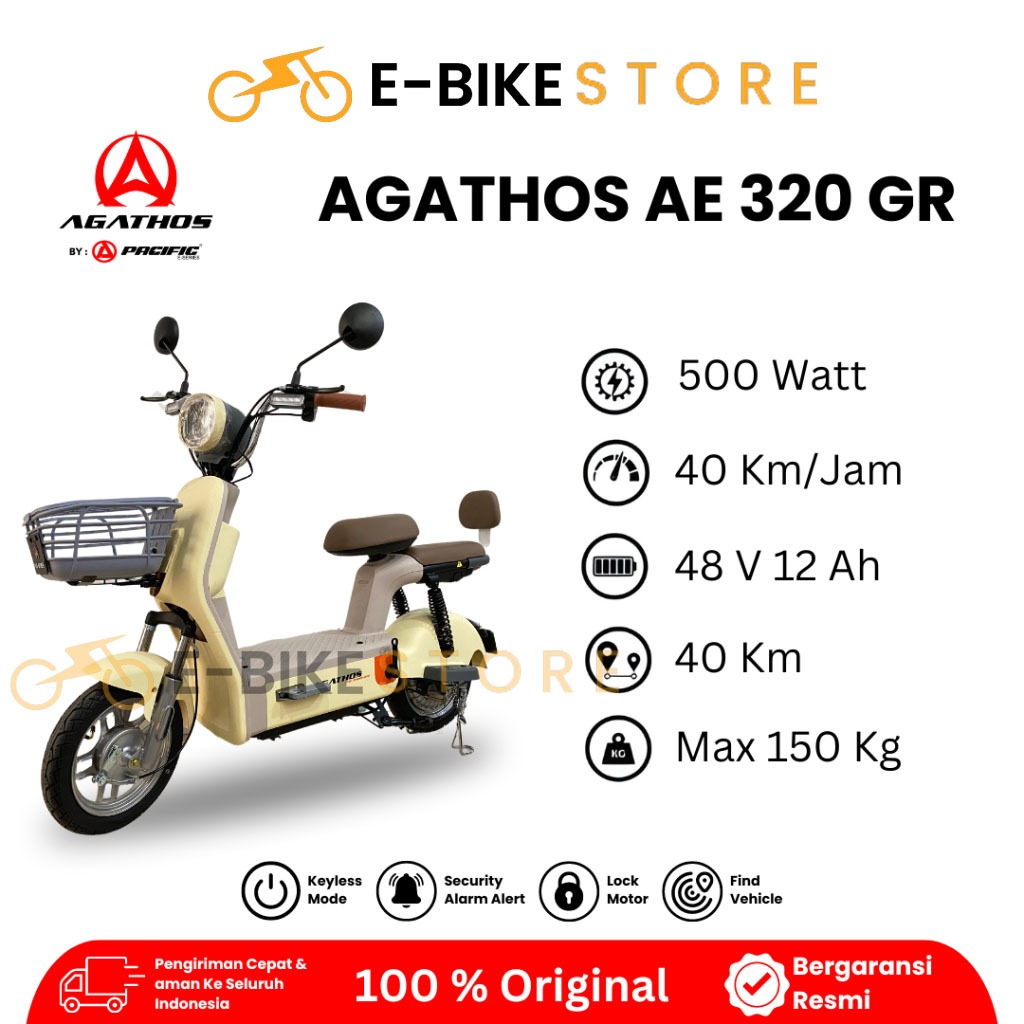 Jual SEPEDA LISTRIK AGATHOS AE 320 GR BY PACIFIC | Shopee Indonesia