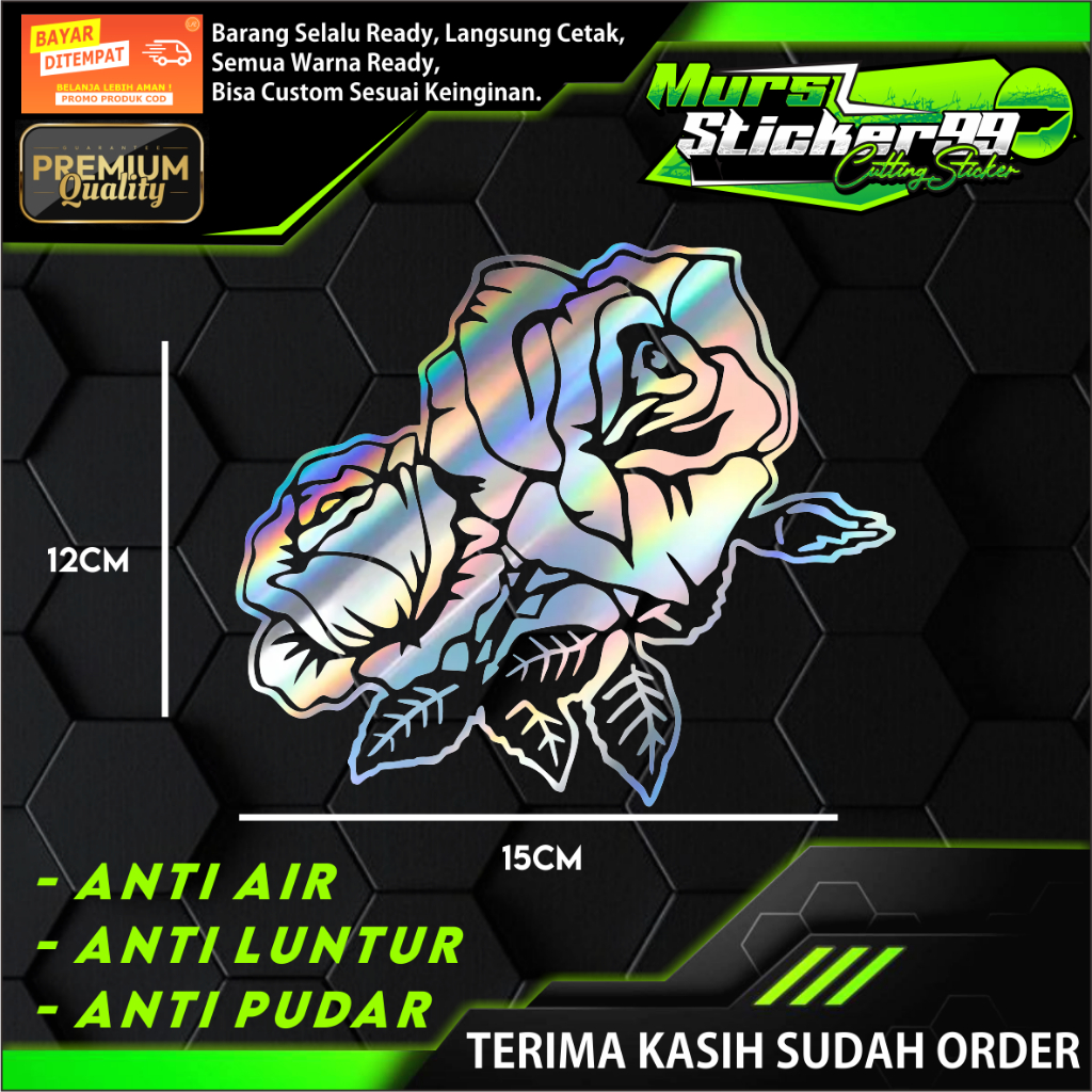 Jual Sticker Cutting DUA BUNGA MAWAR Cocok Buat Mobil Dan Motor ...