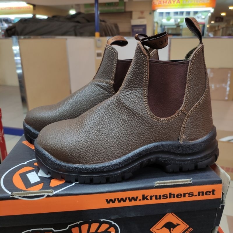Jual Sepatu safety Krushers Nevada Brown Original | Shopee Indonesia