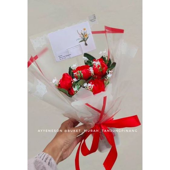 Jual Buket Bunga Mawar Kertas Warna Read | Shopee Indonesia
