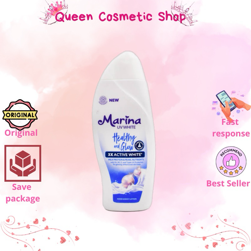 Jual MARINA LOTION HEALTHY AND GLOW 3X ACTIVE WHITE (BIRU) | Shopee ...