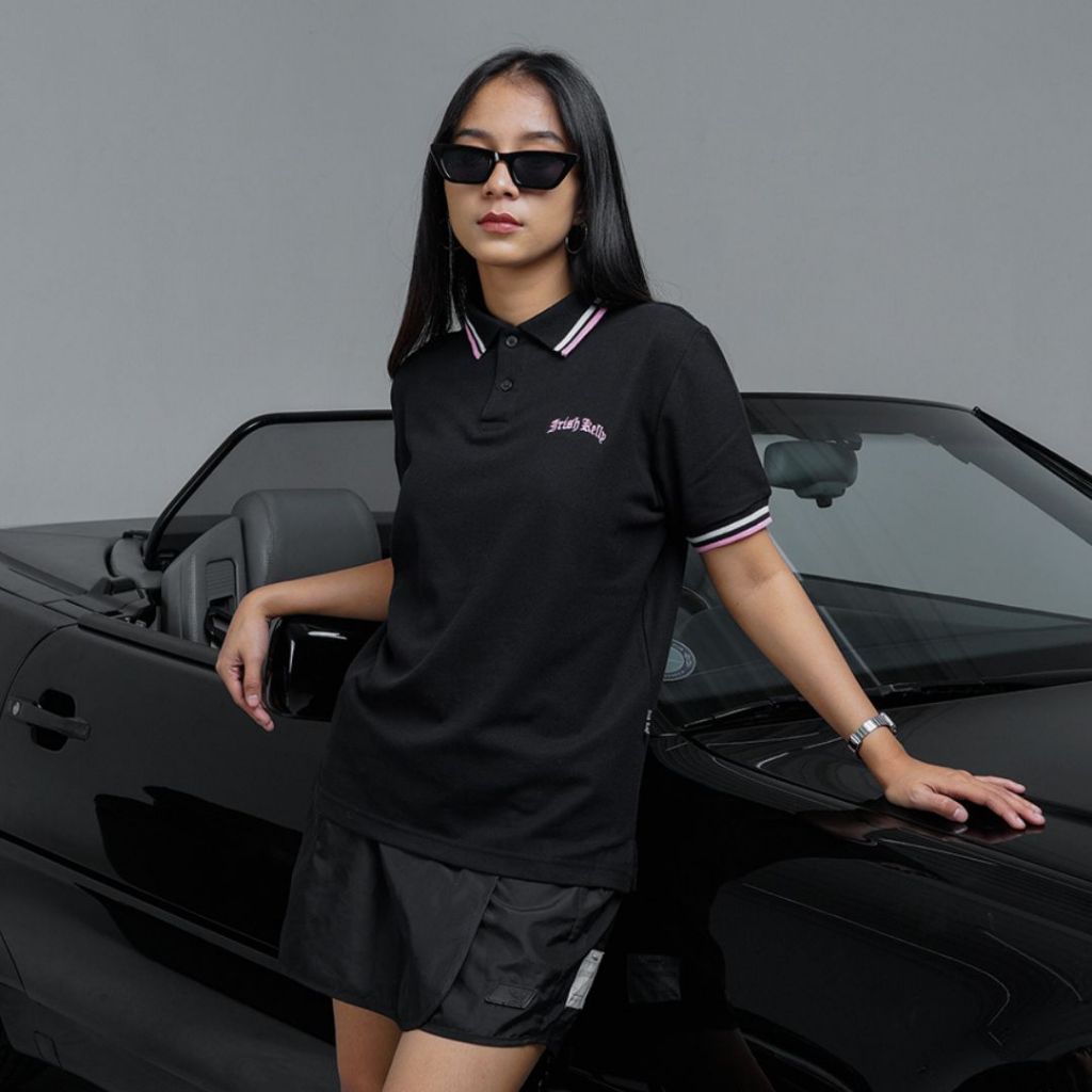 Jual IRISH KELLY Polo Shirt Dustyrose Black | Shopee Indonesia