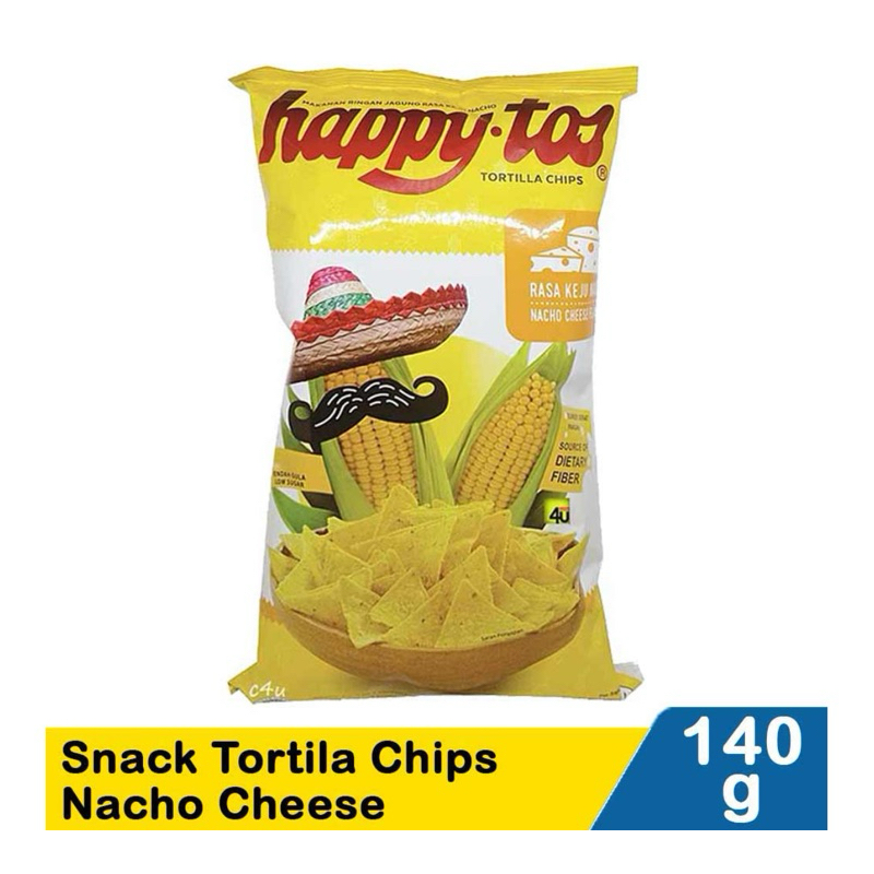 Jual Happytos Snack Tortilla Chips Nacho Cheese 140g | Shopee Indonesia