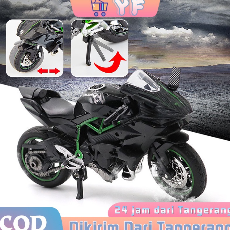 Jual Miniatur Motor Kawasaki H2R Diecast Motor 118 Miniatur Motor Ninja ...