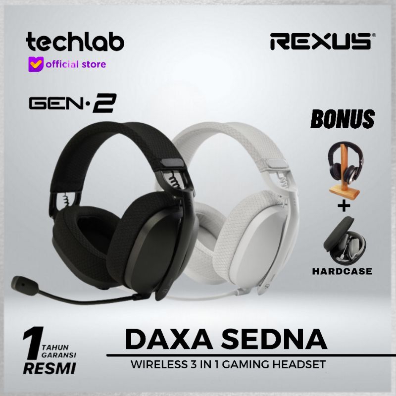 Jual Rexus Daxa Sedna Wireless Gaming Headset 3in1 Connection Garansi ...