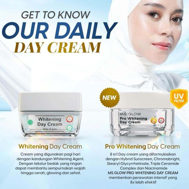 Jual MS Glow Whitening Day Cream Pro Whitening Day Cream Original Krim ...