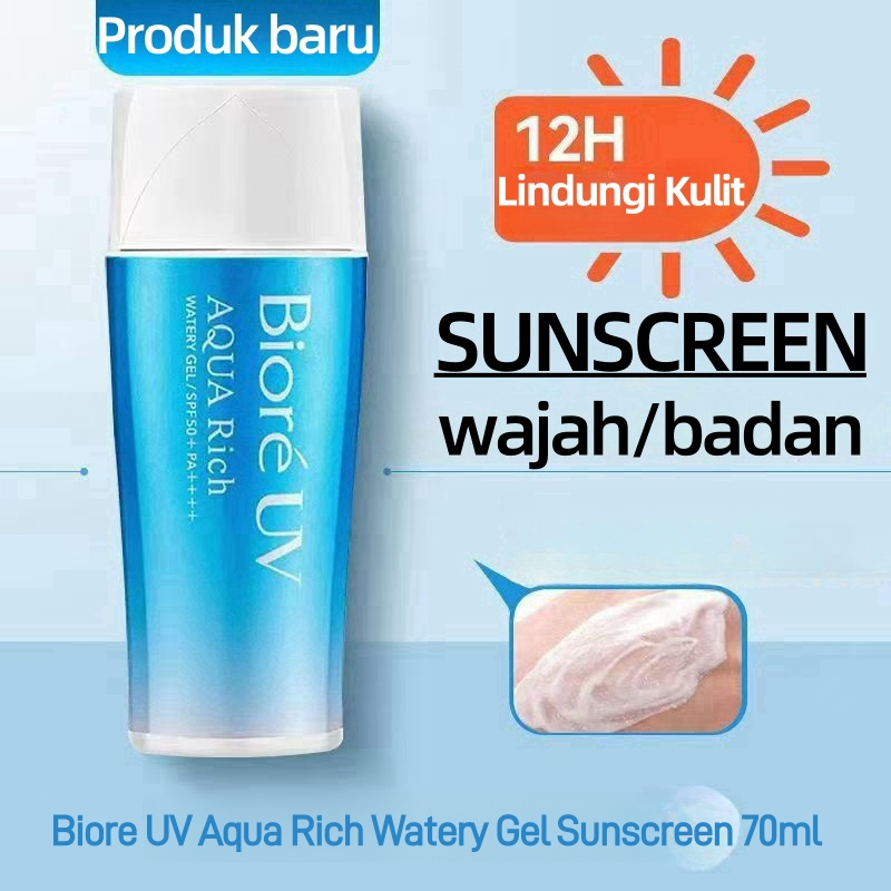 Jual Biore UV Aqua Rich Watery Gel Sunscreen SPF 50 + PA ++++ 70ml/90ml | Shopee Indonesia