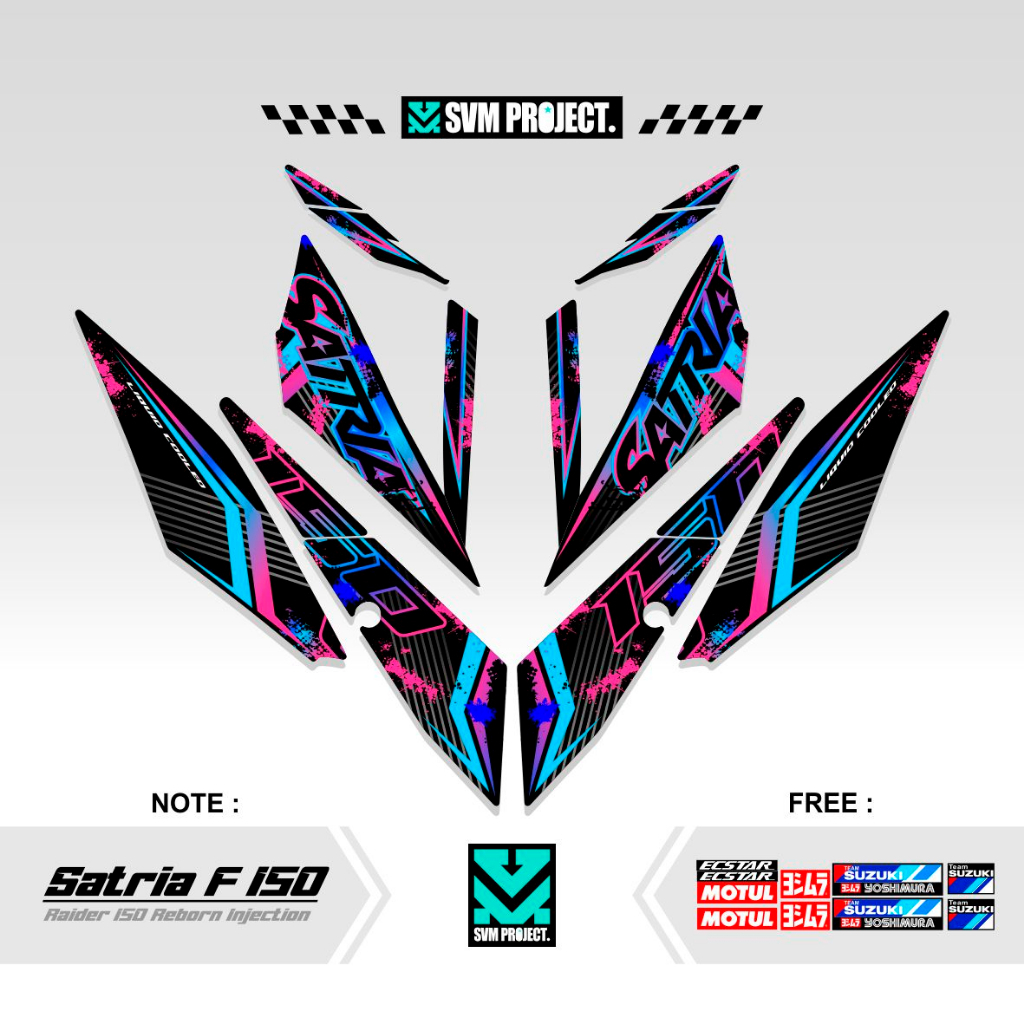 Jual STRIPING SATRIA INJEKSI 150 MOT1F 14 SIMPLE / F150 / STIKER SATRIA ...