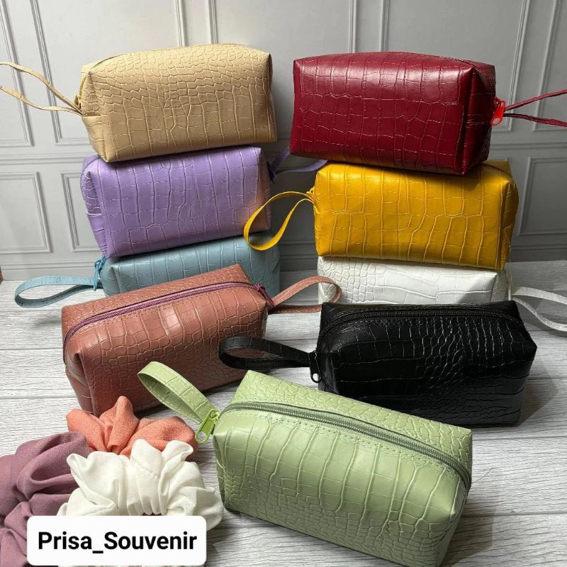 Jual SOUVENIR MURAH UNIK BERMANFAAT DOMPET/POUCH MAKE UP CROCO DOFF ...