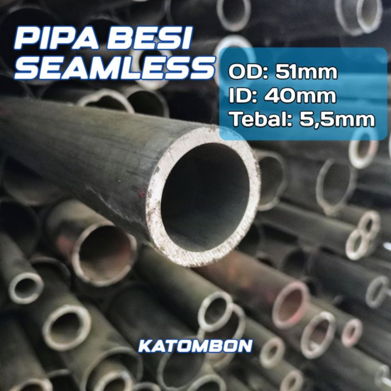 Jual pipa besi seamless od 51mm id 40mm tebal 5,5mm panjang 20cm | Shopee Indonesia