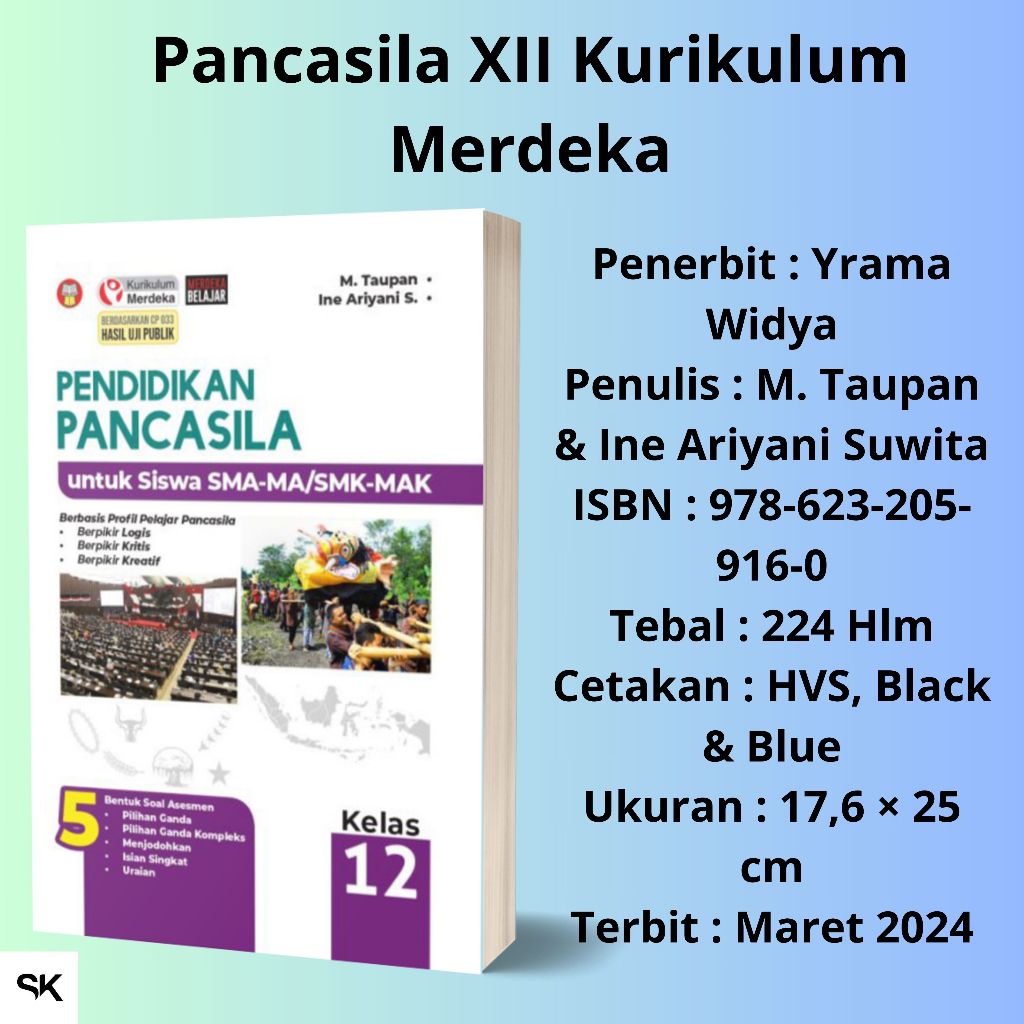 Jual Buku Pendidikan Pancasila/Pkn SMA/SMK/MA/MAK Kelas 12/XII Kurikulum Merdeka | Shopee Indonesia