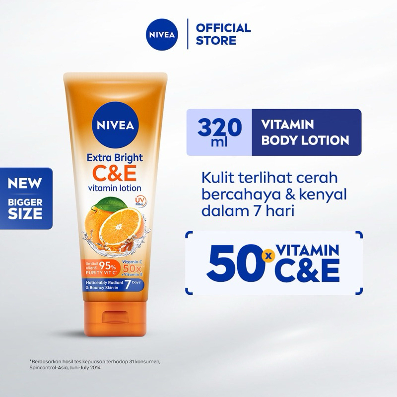 Jual NIVEA Extra Bright C&E Vitamin Body Lotion 320 ml Kemasan Baru Made In Thailand 50x Vitamin ...