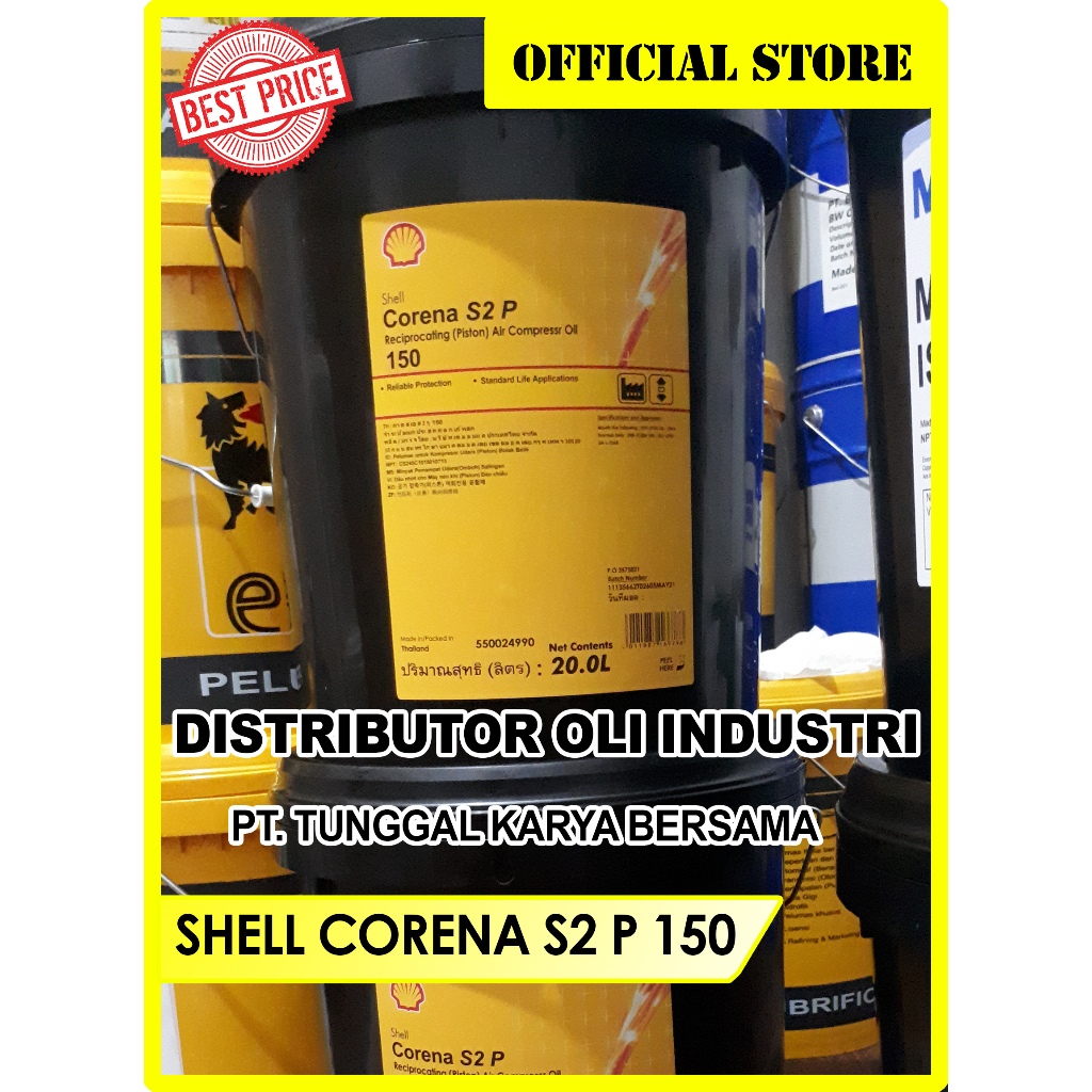 Jual SHELL CORENA S2 P 150 ( Oli Kompresor Piston - 5 Liter ) | Shopee ...