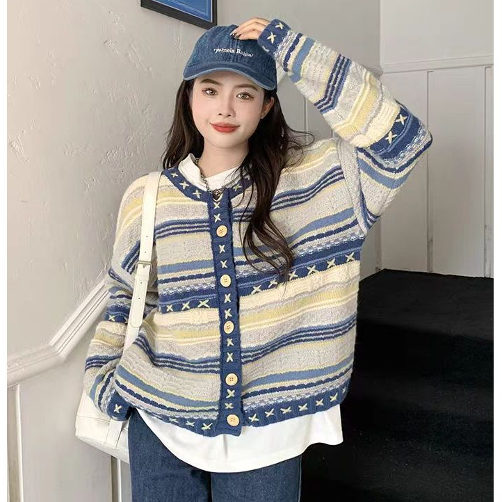 Jual Cardigan Rajut Wanita Knit Rajut Korea Premium | Shopee Indonesia