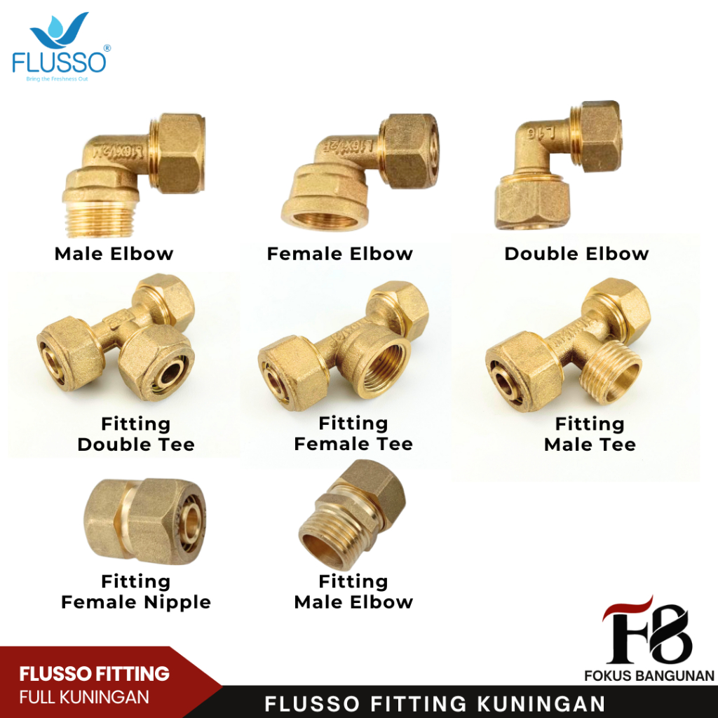 Jual Fitting Sambungan Selang Air Panas / Nepel Sambungan Pipa Water Heater Elbow Keni Tee Sock ...