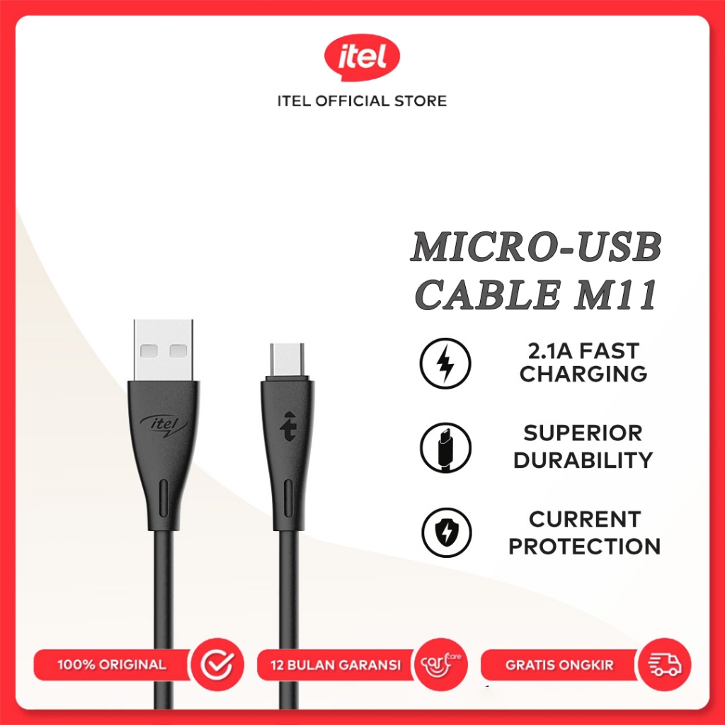Jual Itel ICD-M11 Cable For micro usb Kabel Casan Kepanjangan 1M Fast ...