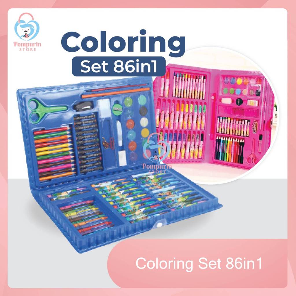 Jual Coloring Set 86in1 Alat Menggambar And Mewarnai Pensil Warna