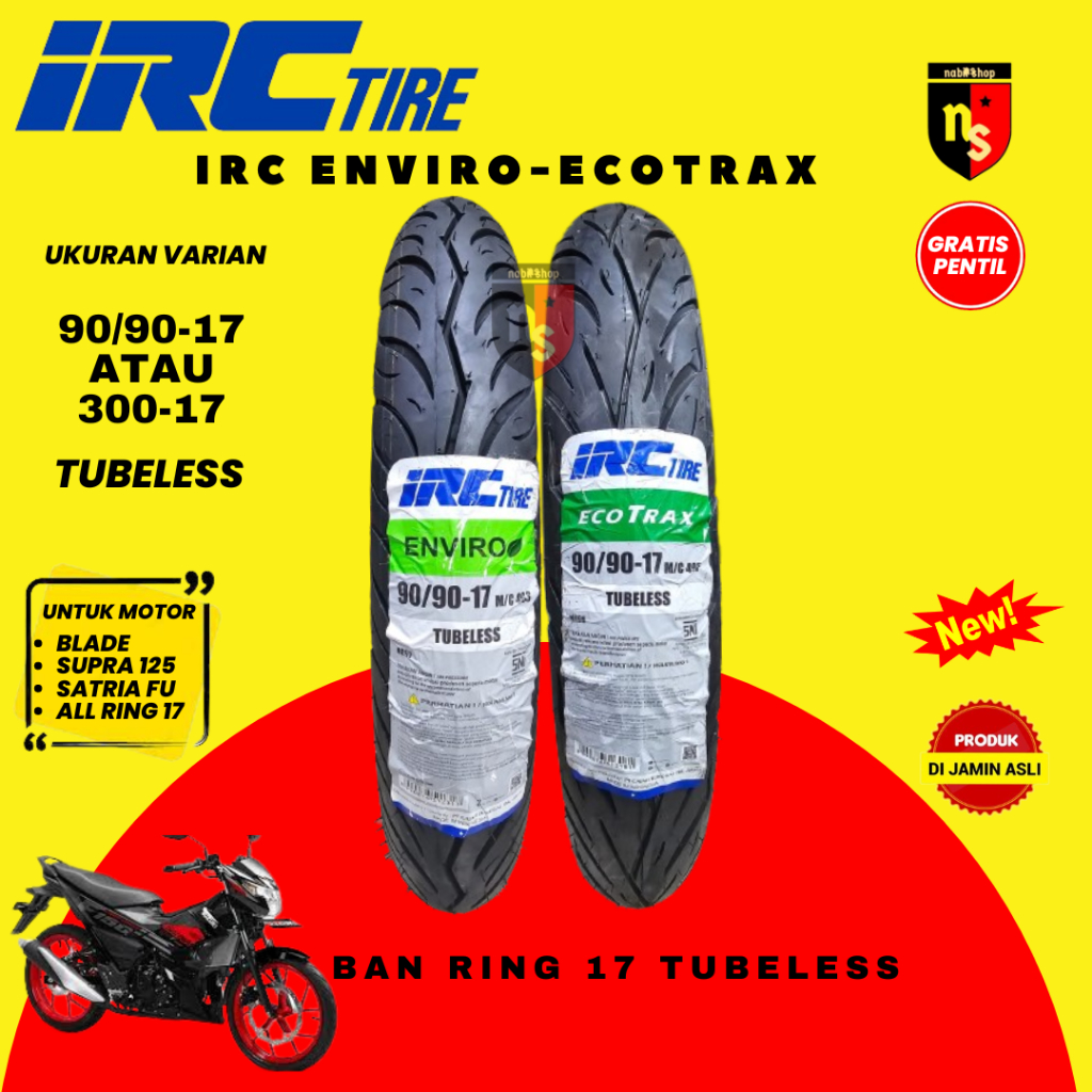 Jual Ban Motor Moped / IRC Enviro NR 91 90/90 Ring17 Gratis Pentil ...