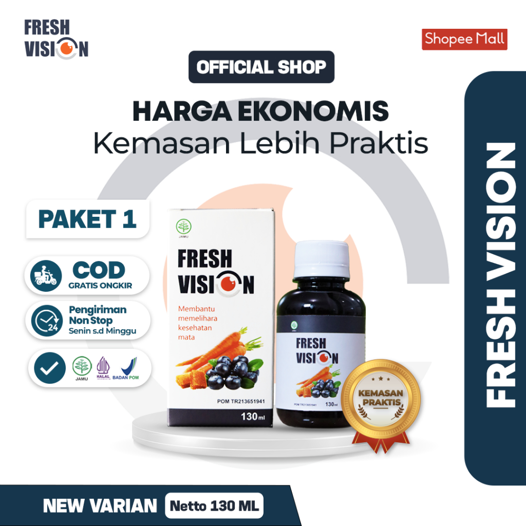Jual Fresh Vision kemasan praktis isi 130 ml sudah BPOM dan Halal ...