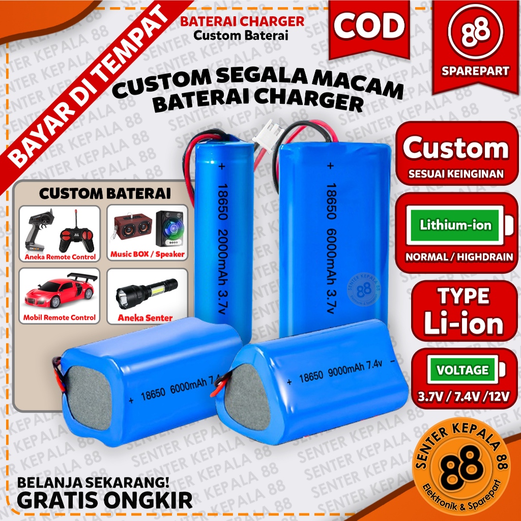 Jual Baterai Charger 18650 Li-ion 3.7v 4.2v 7.4v 12v Soket Putih Bisa ...