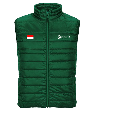 Jual rompi hiking logo gojek gofood pria custom rompi vest parasut ...