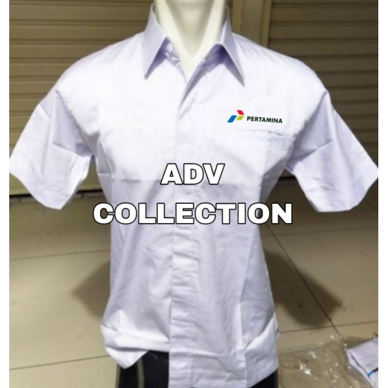 Jual Kemeja PERTAMINA Seragam Pertamina Putih Lengan Pendek Pria Bordir ...