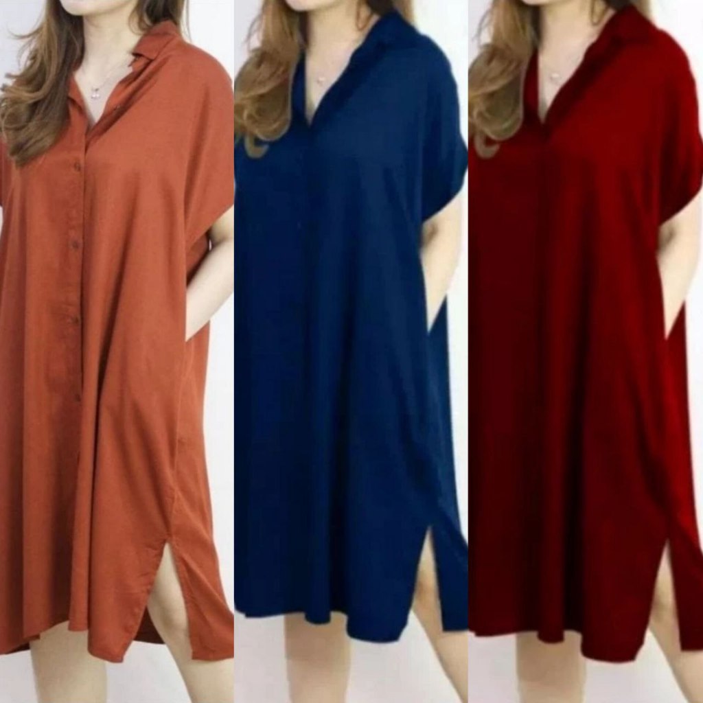 Jual TERBARU DASTER POLOS FULL KANCING DEPAN BUSUI VIRAL | Shopee Indonesia