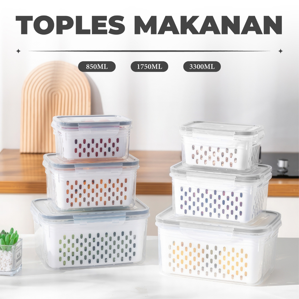 Jual Wanna kita_Wadah Keranjang Saringan Pengering Sayur Kontainer ...
