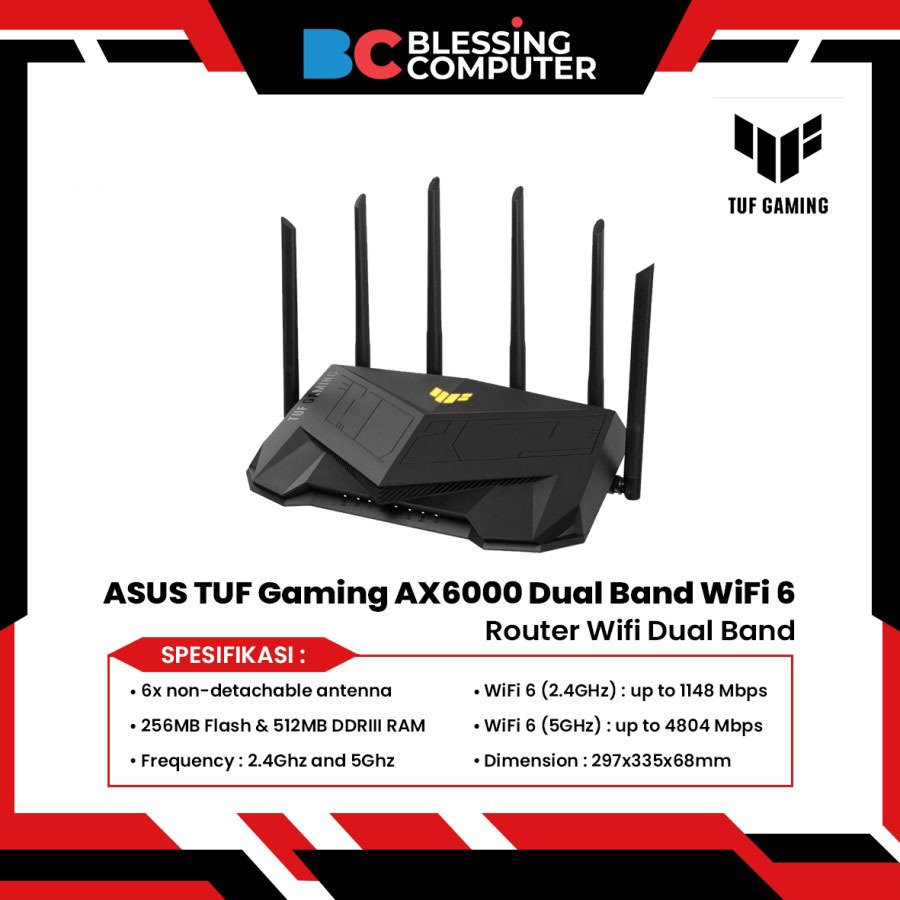 Jual Router ASUS TUF Gaming AX6000 Dual Band WiFi 6 | Shopee Indonesia