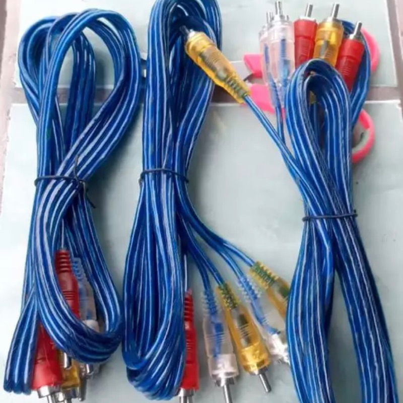 Jual Kabel 3 RCA to 3 RCA Transparan Kabel 6 RCA Transparan Kabel DVD ...