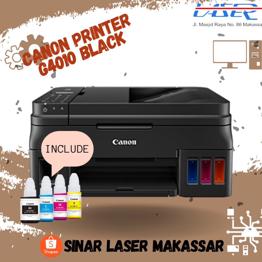 Jual PRINTER CANON PIXMA G4010 MULTIFUNGSI GARANSI RESMI PRINTER PRINT ...