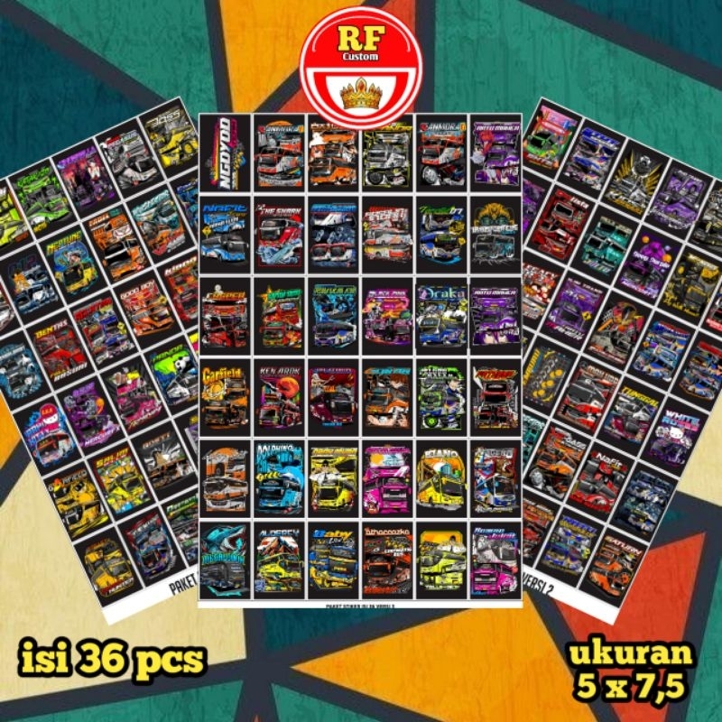 Jual (isi 36pcs)STIKER BUS ORIGINAL / STICKER BUS BASURI / STICKER BUS ...