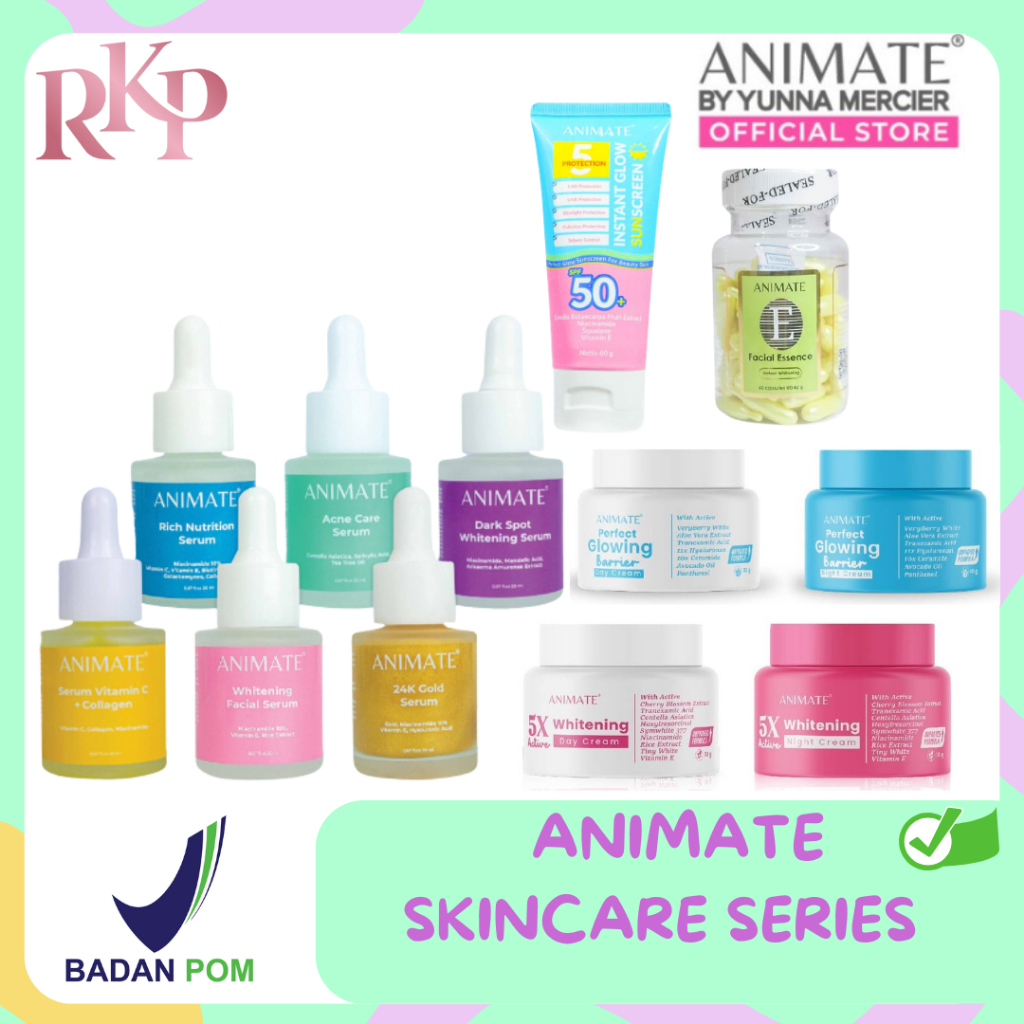Jual (ORIGINAL BPOM) ANIMATE SKINCARE SERIES - SERUM DAY CREAM NIGHT ...