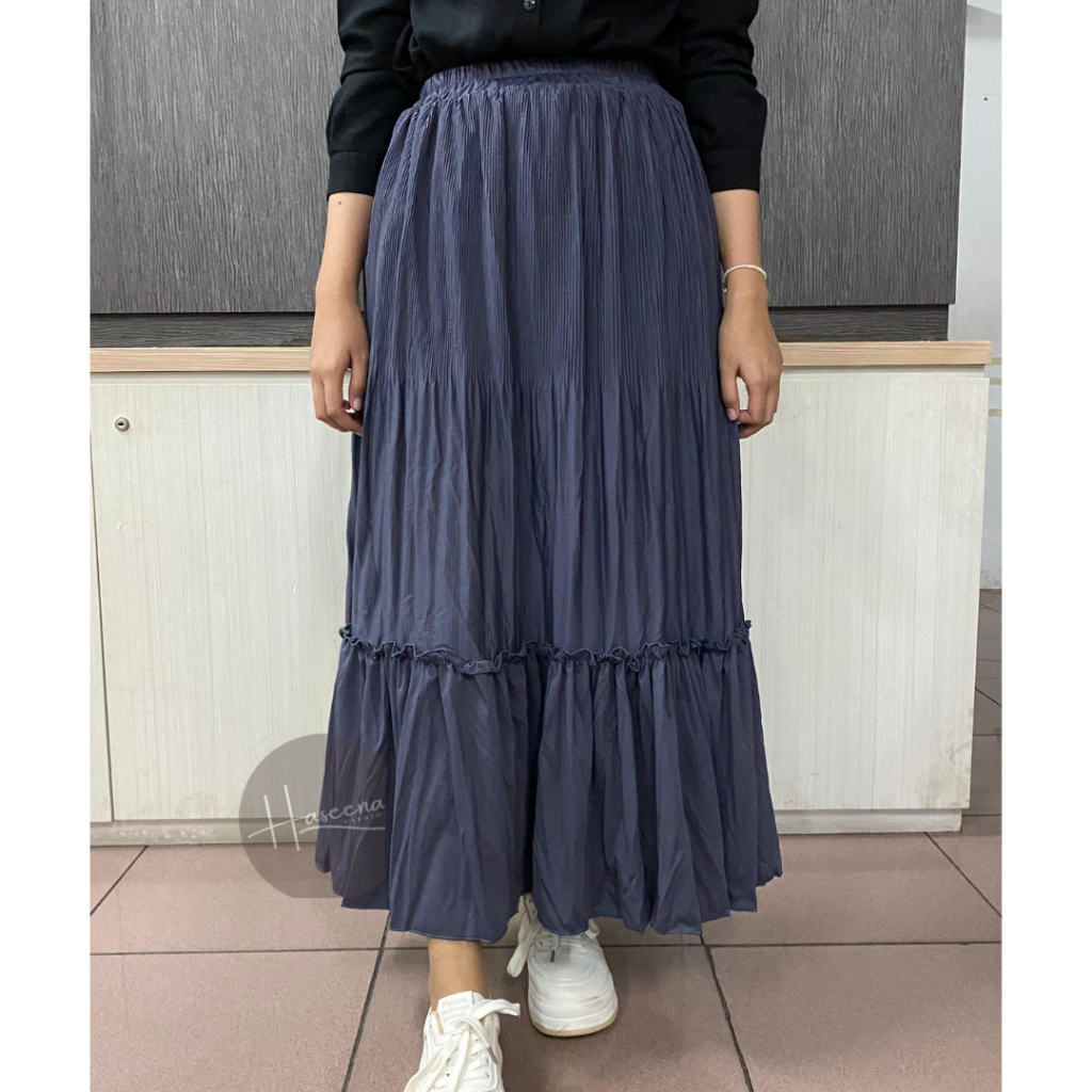 Jual Haseena Rok Plisket Susun Maiza Bahan Premium | Rok Skirt | Rok ...