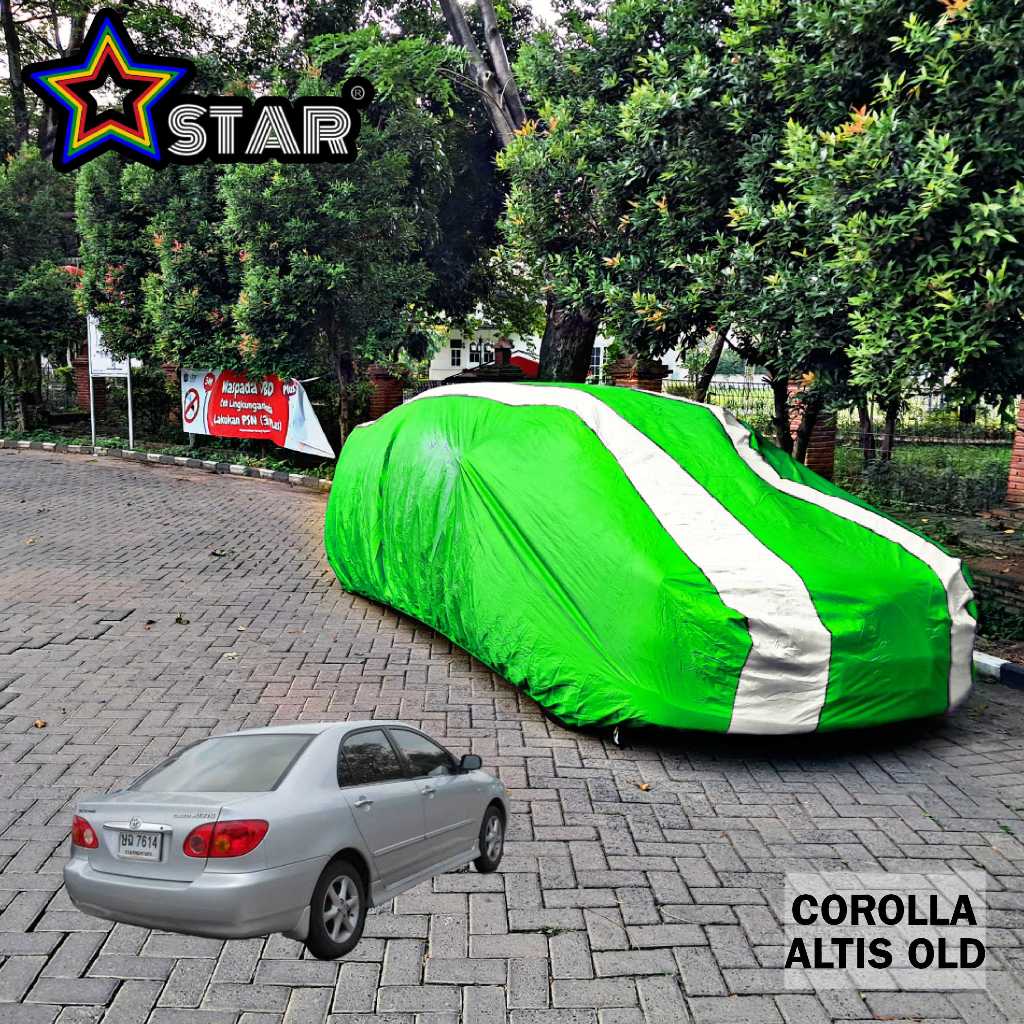 Jual Body Cover COROLLA ALTIS OLD Hijau Strip 2 Silver Sarung Mobil ...
