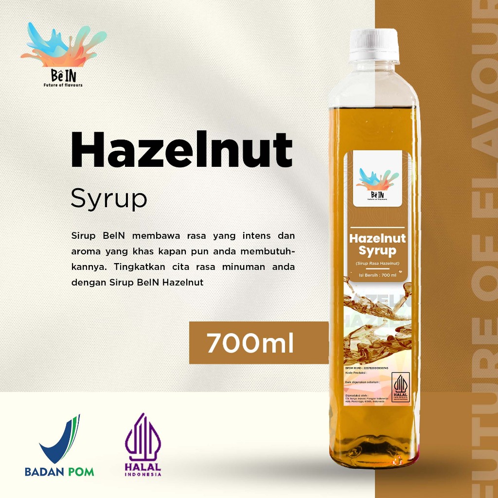 Jual BeIn Hazelnut Syrup - Sirup Hazelnut 700ml | Shopee Indonesia